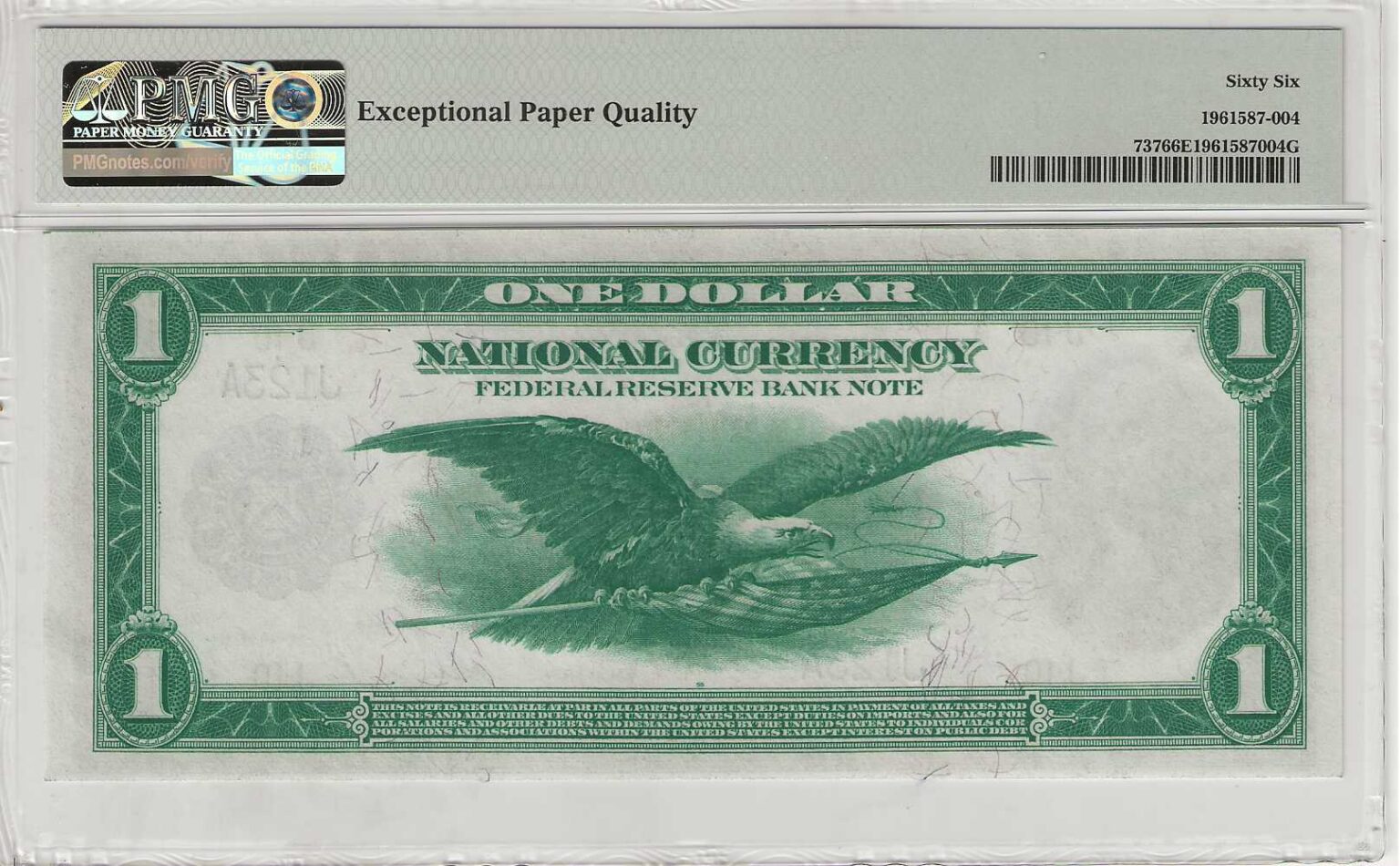 FR. 0737 - 1918 $1 Federal Reserve Bank Note PMG 64EPQ