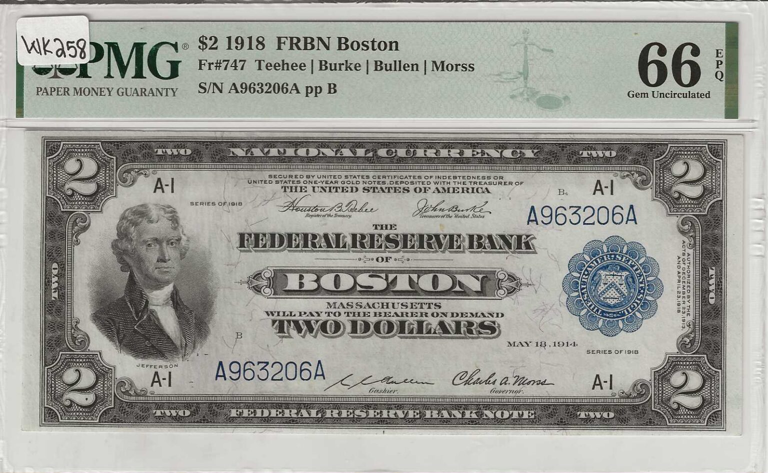 1918 $2 Federal Reserve Bank Note FR. 0747 – History Guide